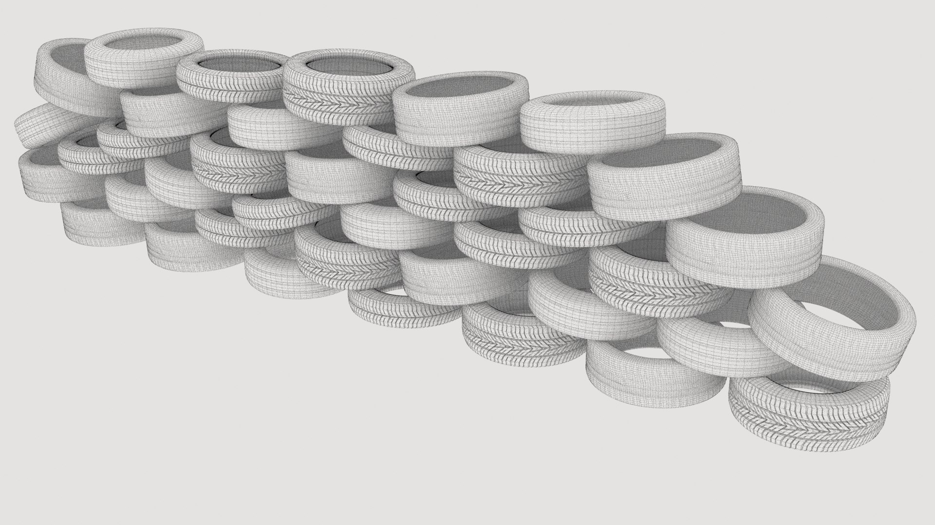 3D Stacked Tires 2 Model - TurboSquid 1949375