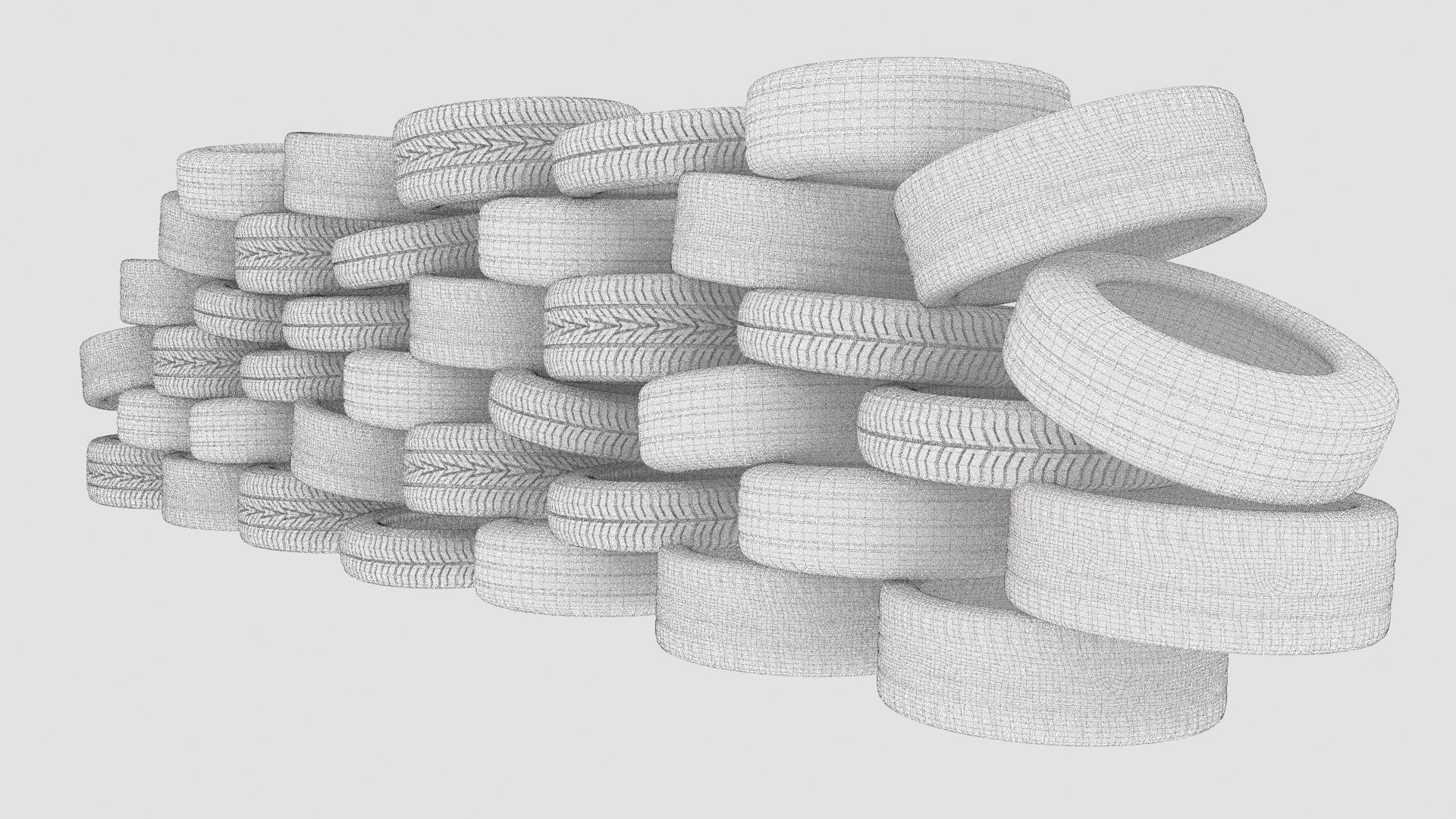 3D Stacked Tires 2 Model - TurboSquid 1949375