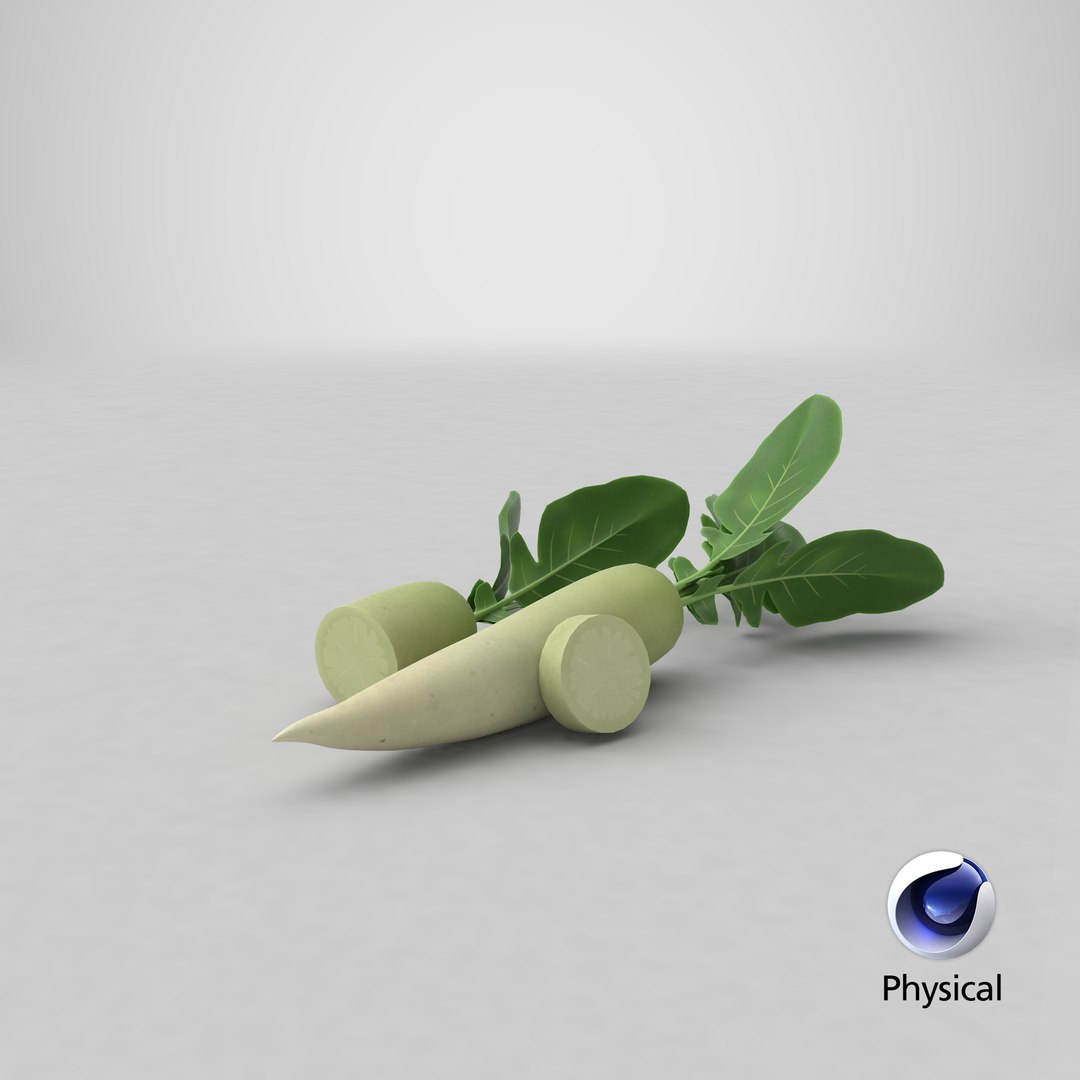 Cartoon White Radish model - TurboSquid 2074416