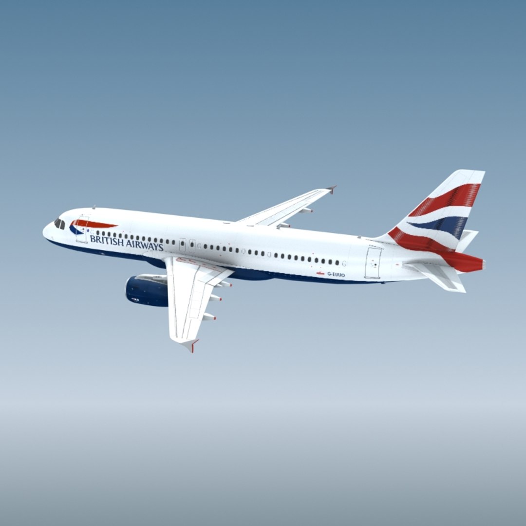 3d Airbus A320 British Airways