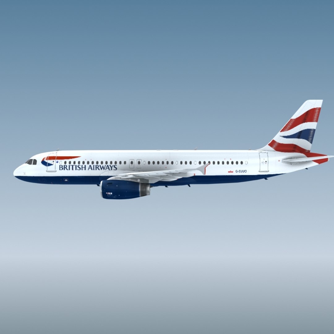 3d Airbus A320 British Airways