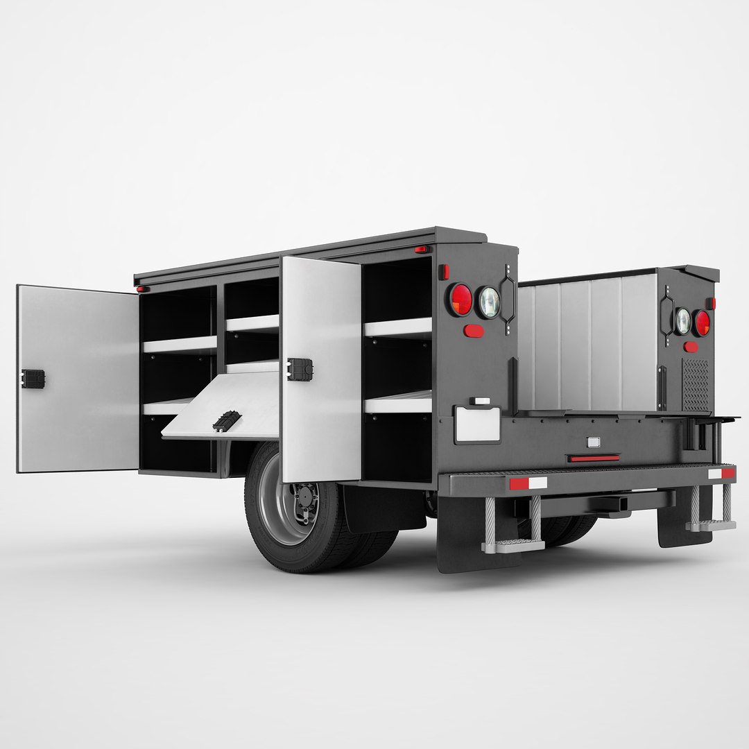 Enclosed utility truck model - TurboSquid 1537498