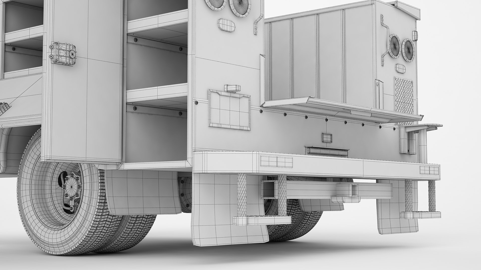 Enclosed utility truck model - TurboSquid 1537498