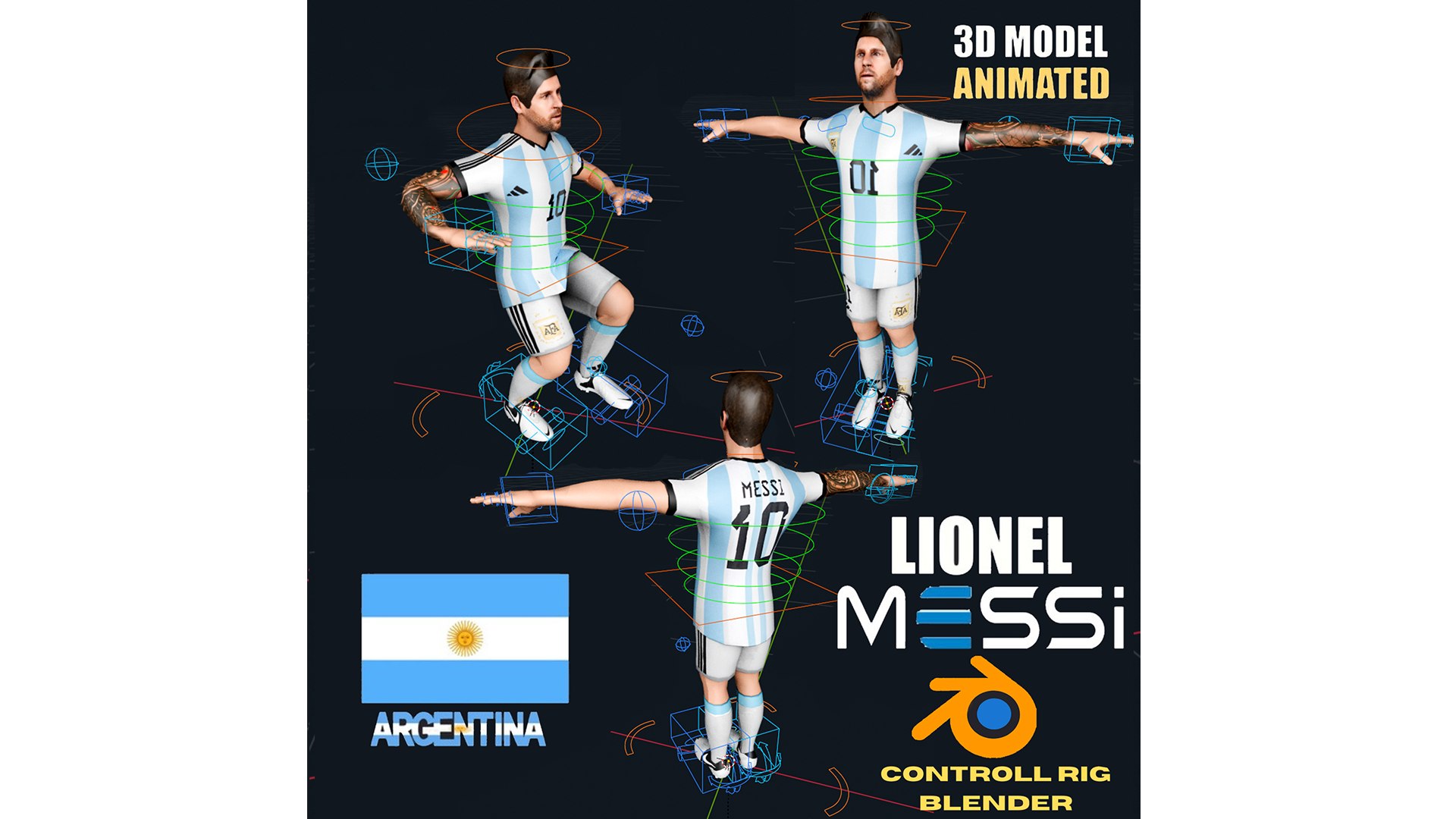 Lionel Messi -Rigged Character - TurboSquid 2292030