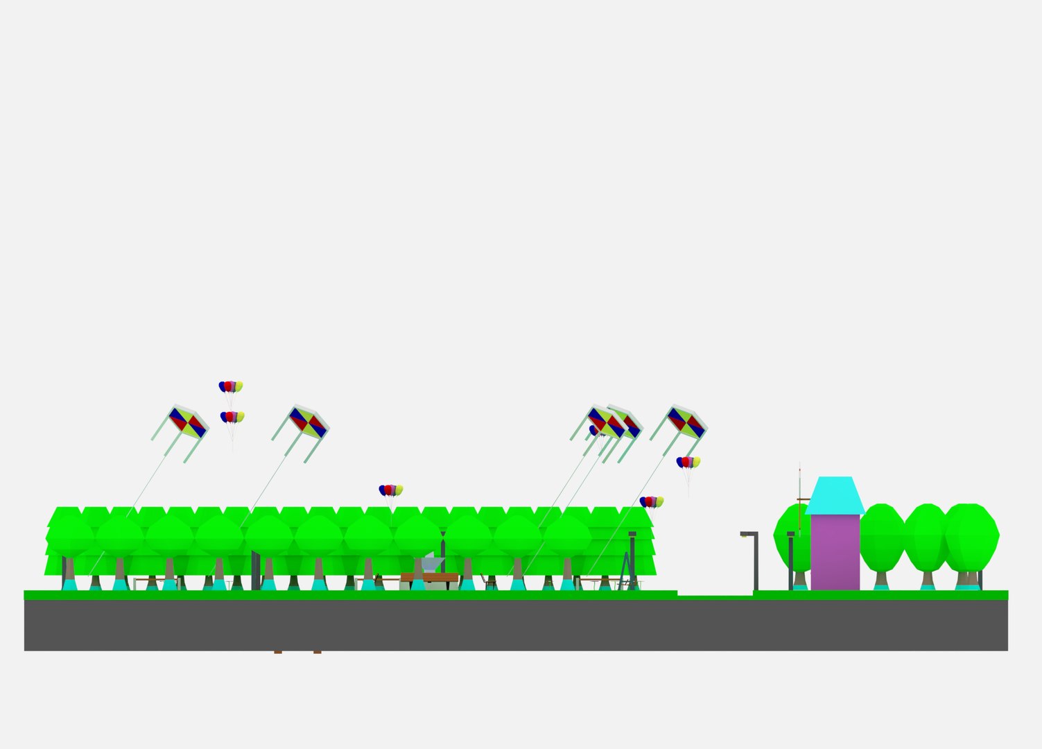 3D Simple Cartoon Park Package - TurboSquid 1474963