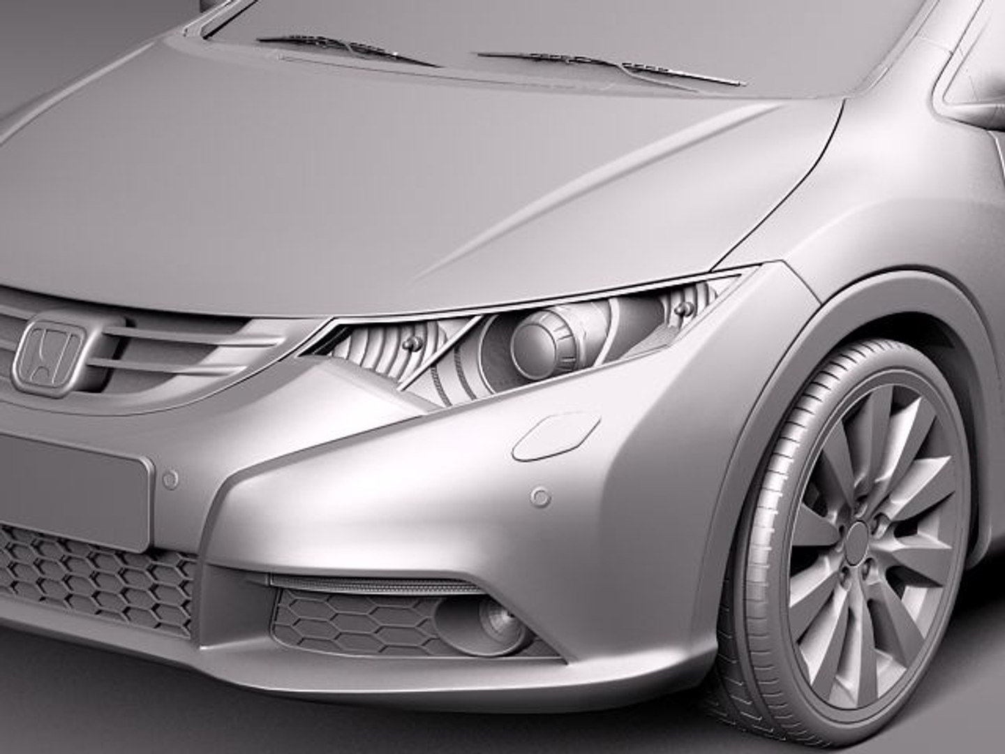 honda civic 2012 eu 3d model