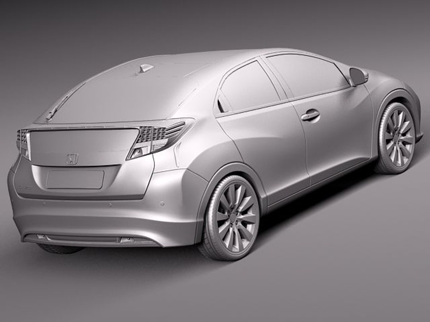 honda civic 2012 eu 3d model