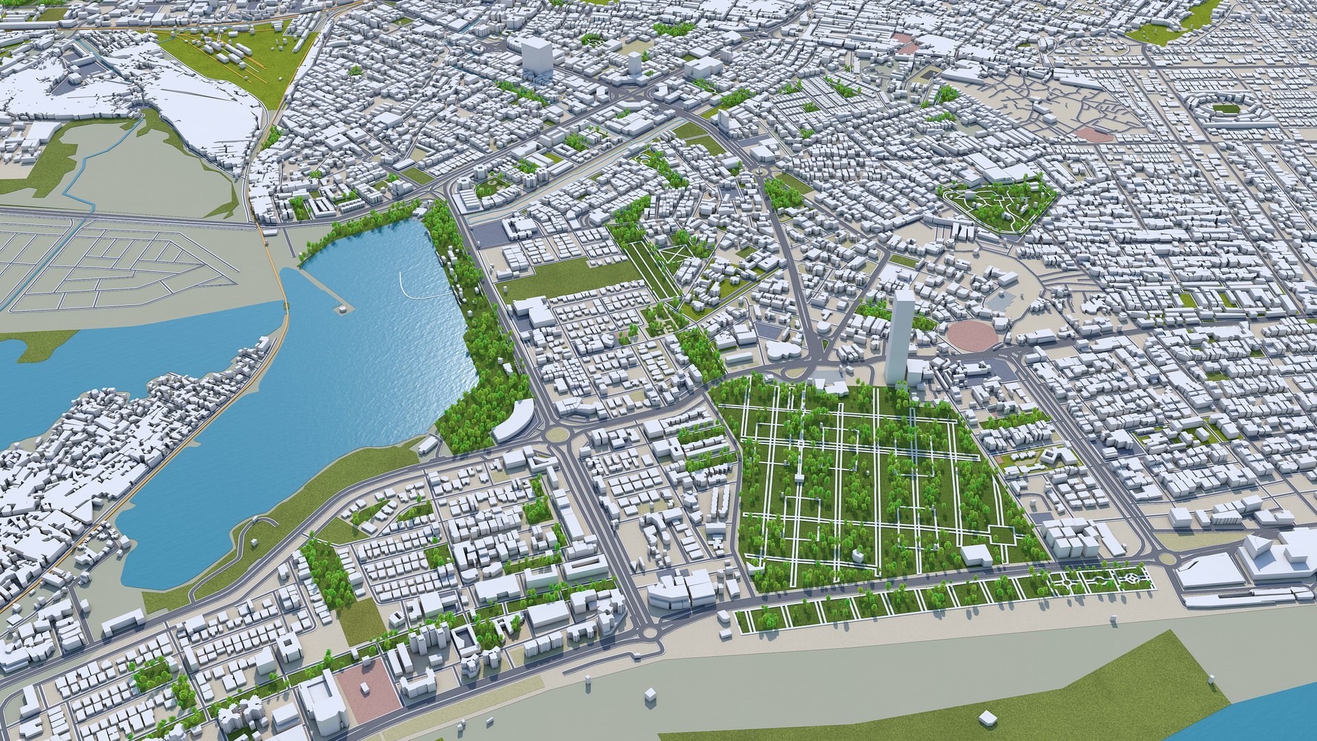 3D City Area Building Model - TurboSquid 1628307