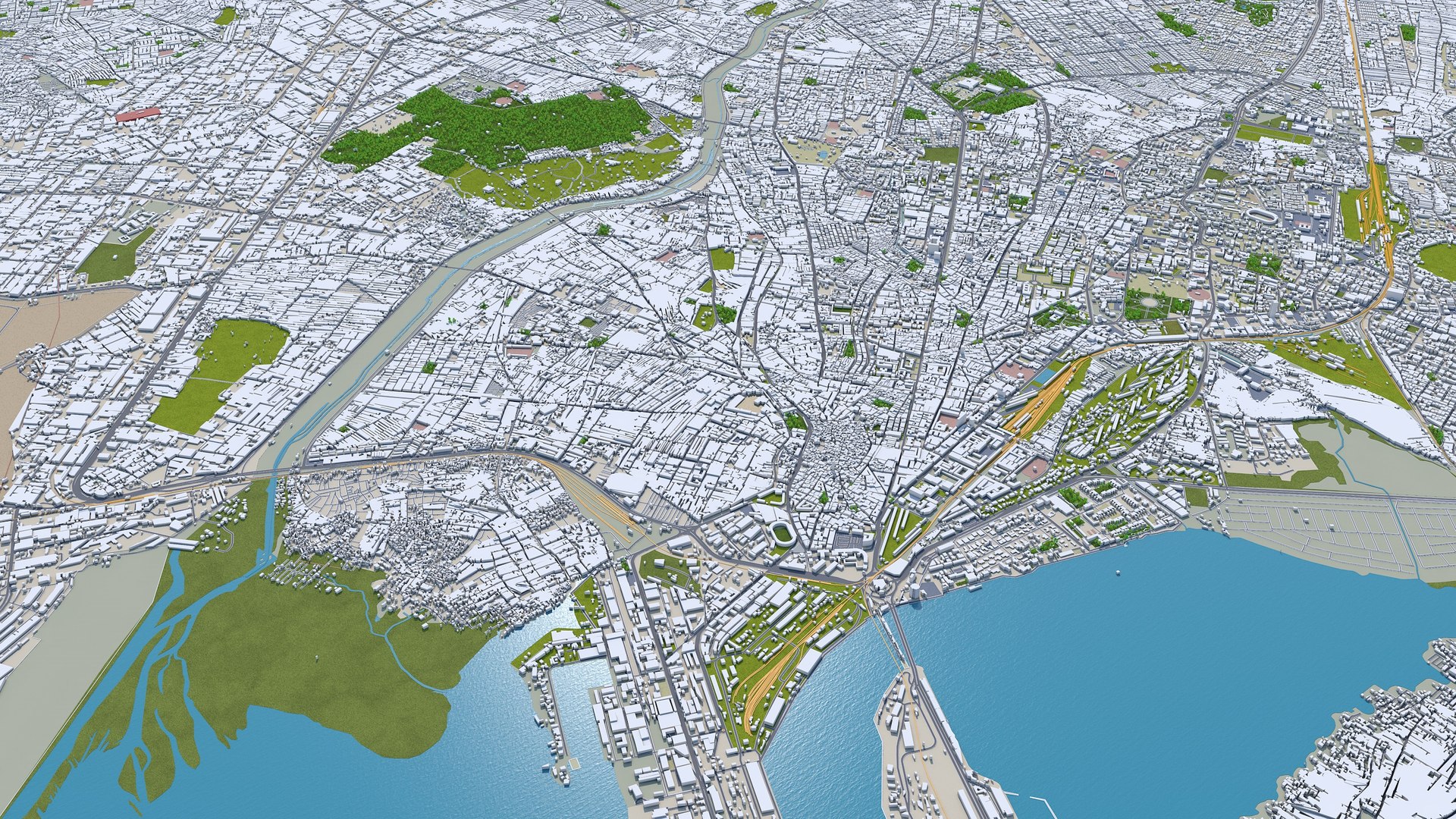 3D City Area Building Model - TurboSquid 1628307