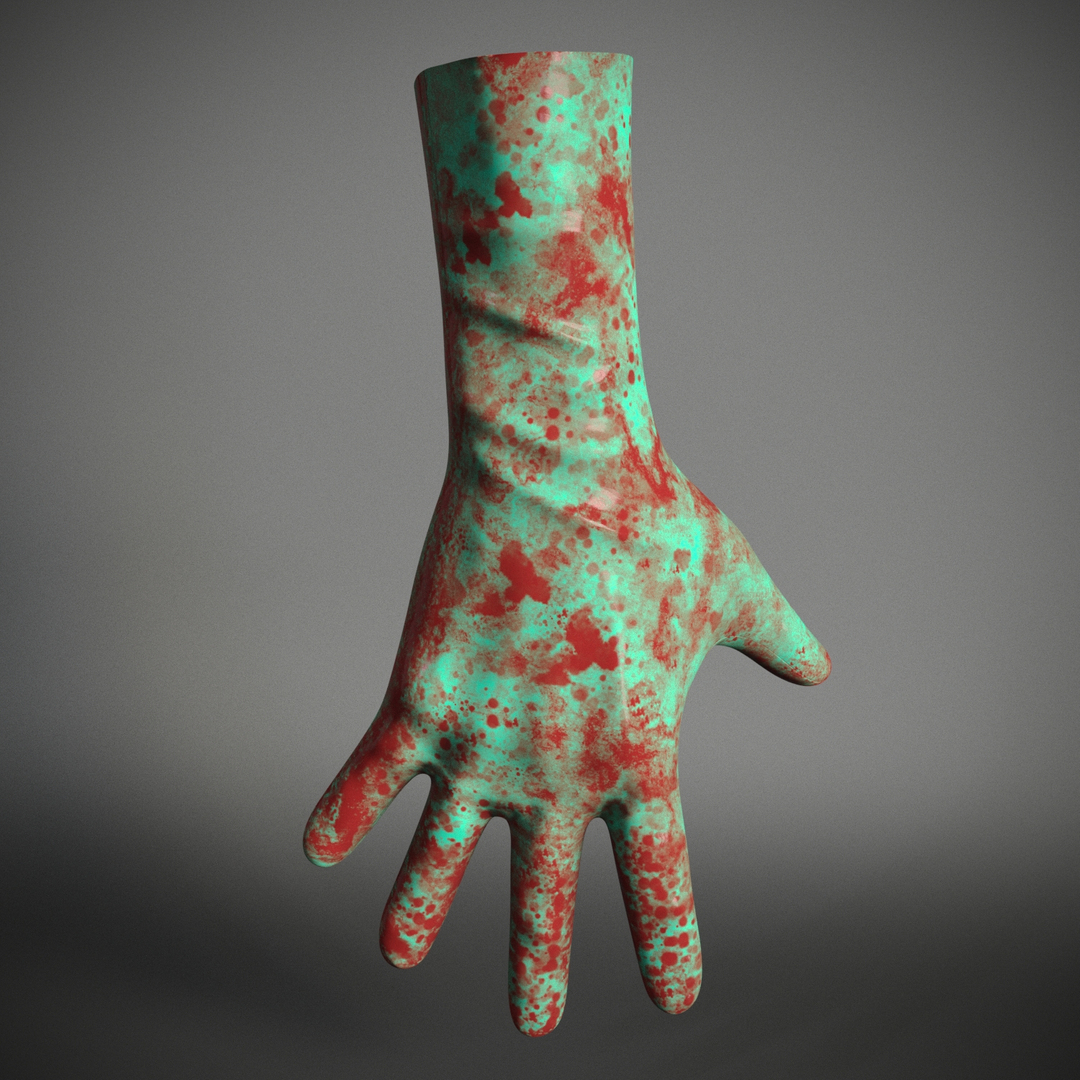 bloody gloves 3d model