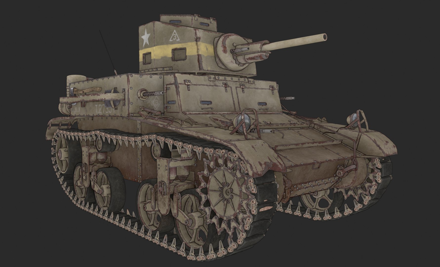 M2 Light Tank 3D Model - TurboSquid 1385133