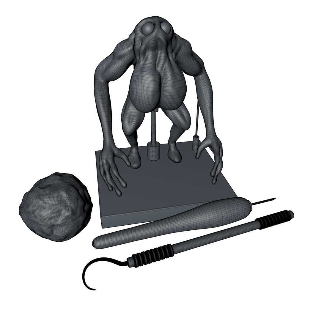 3d model monster tool clay