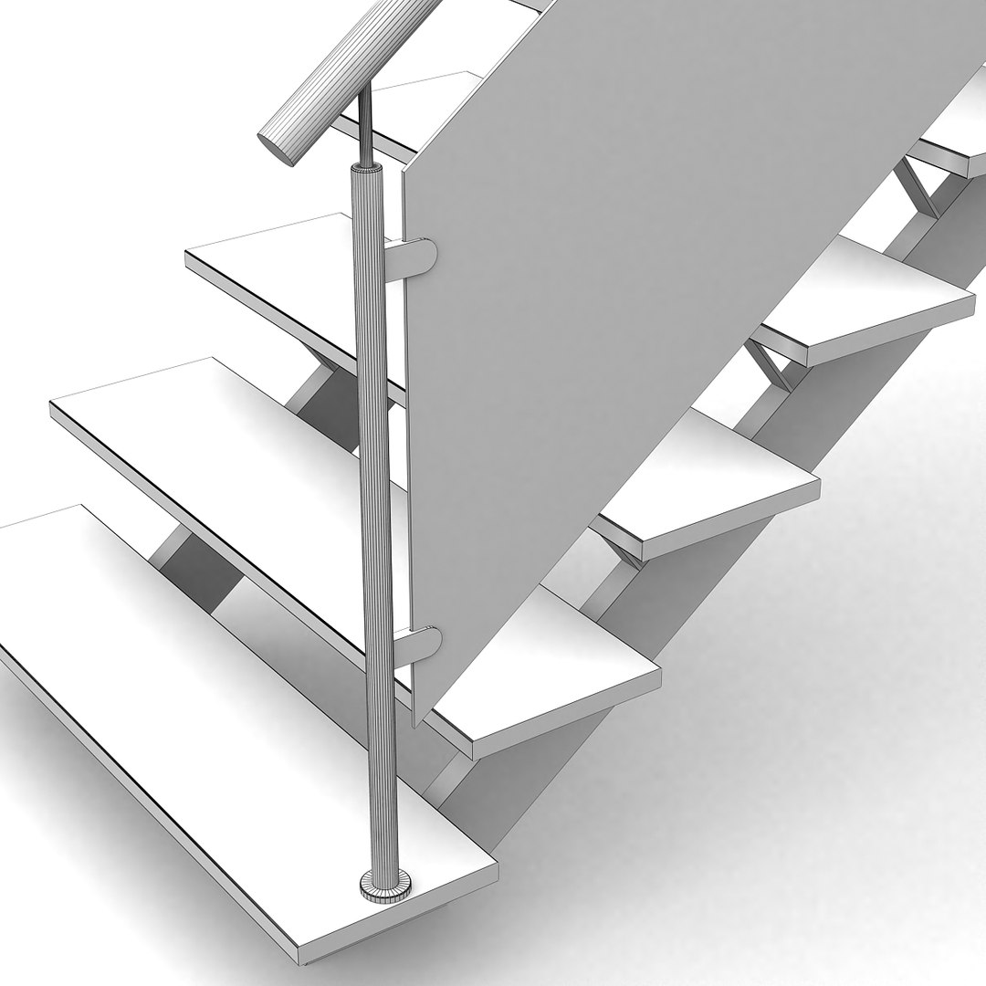 3d Model Metal Staircases Step