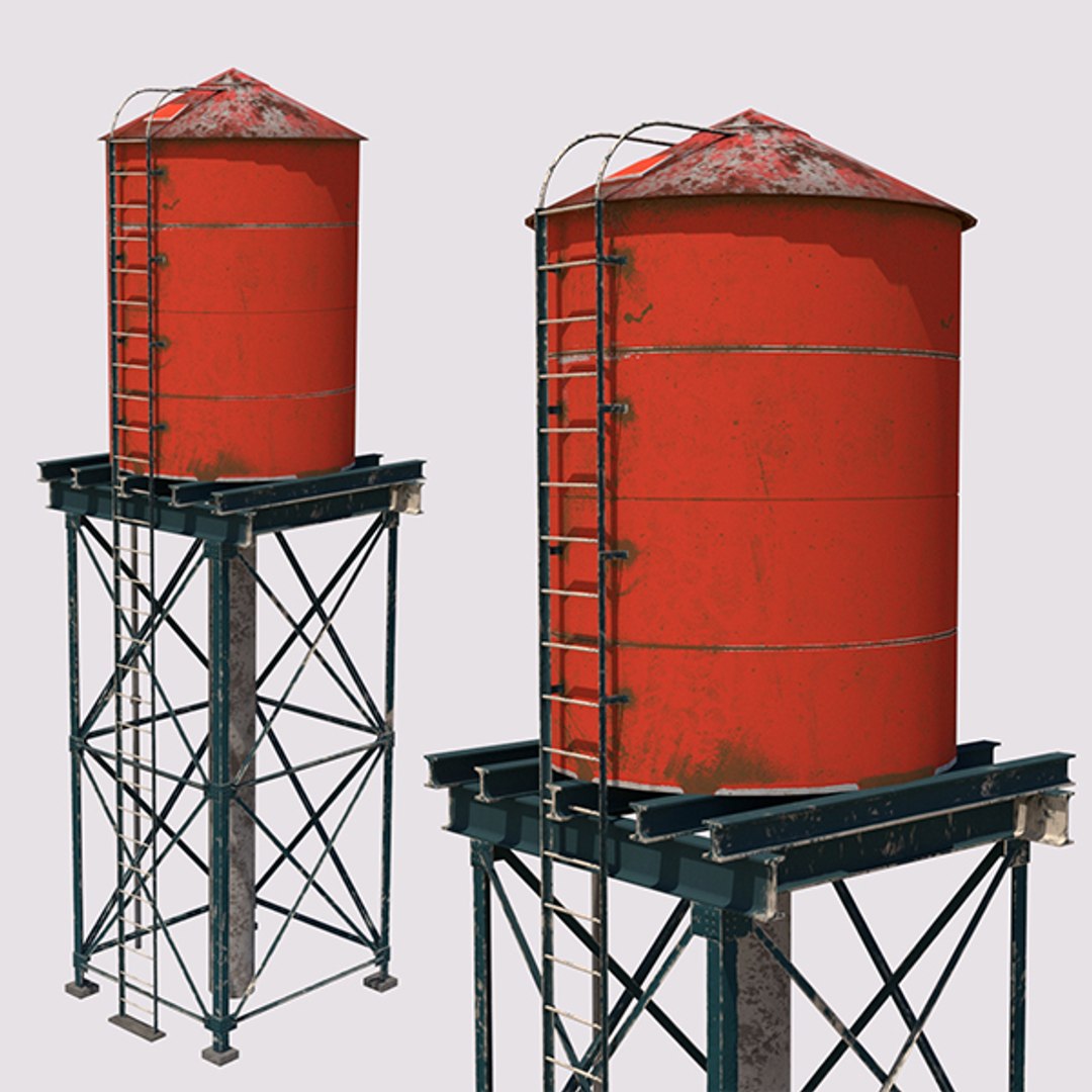 A Fully Textured Water Tank 3D Model - TurboSquid 2053134