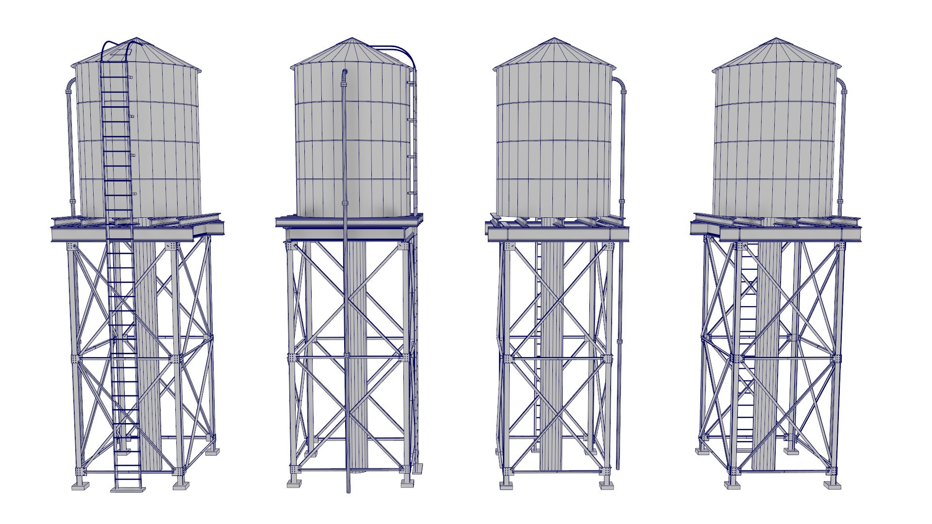 A Fully Textured Water Tank 3D Model - TurboSquid 2053134