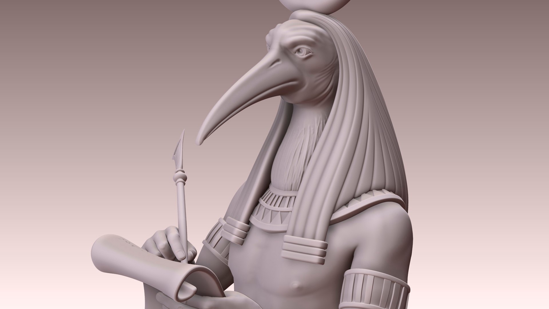 Statue Egyptian Deity Thoth Model - TurboSquid 2111758