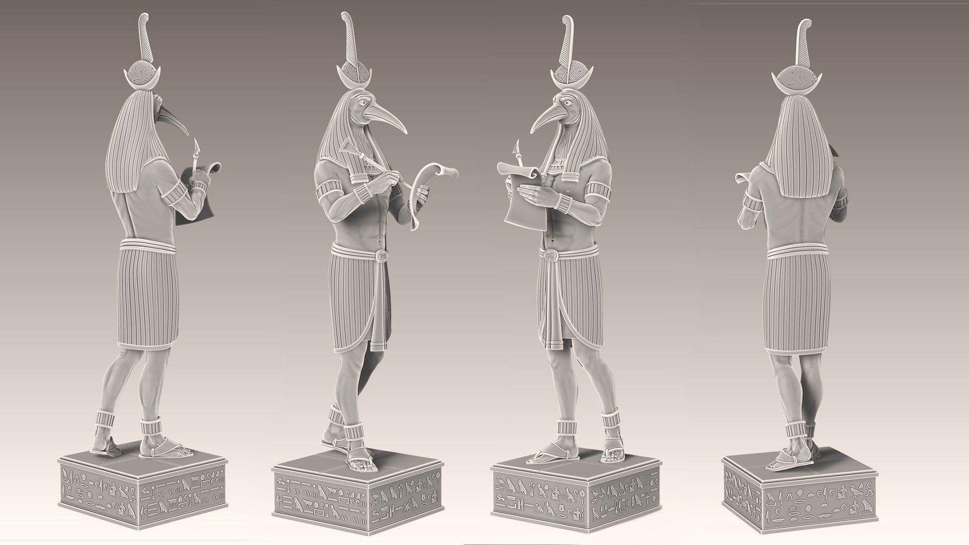 Statue Egyptian Deity Thoth Model - TurboSquid 2111758