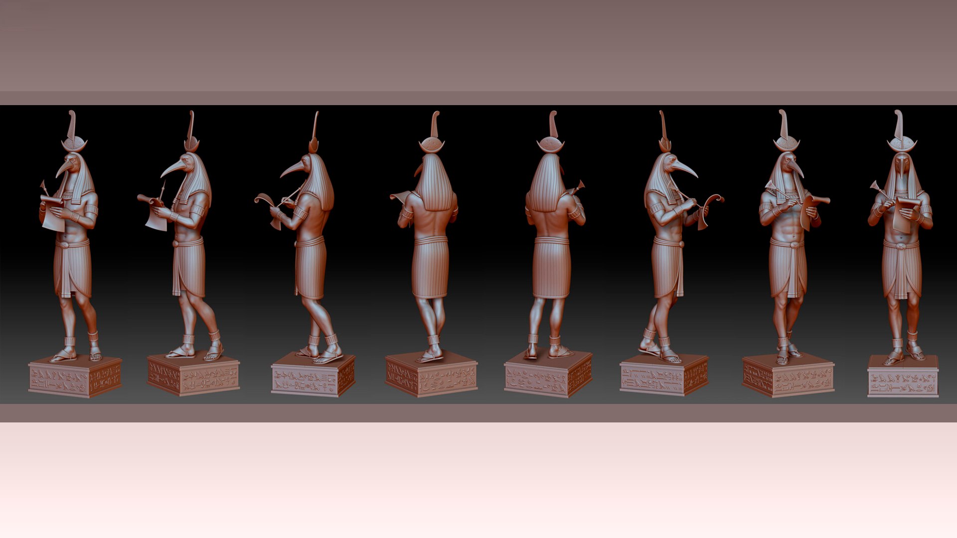 Statue Egyptian Deity Thoth Model - TurboSquid 2111758