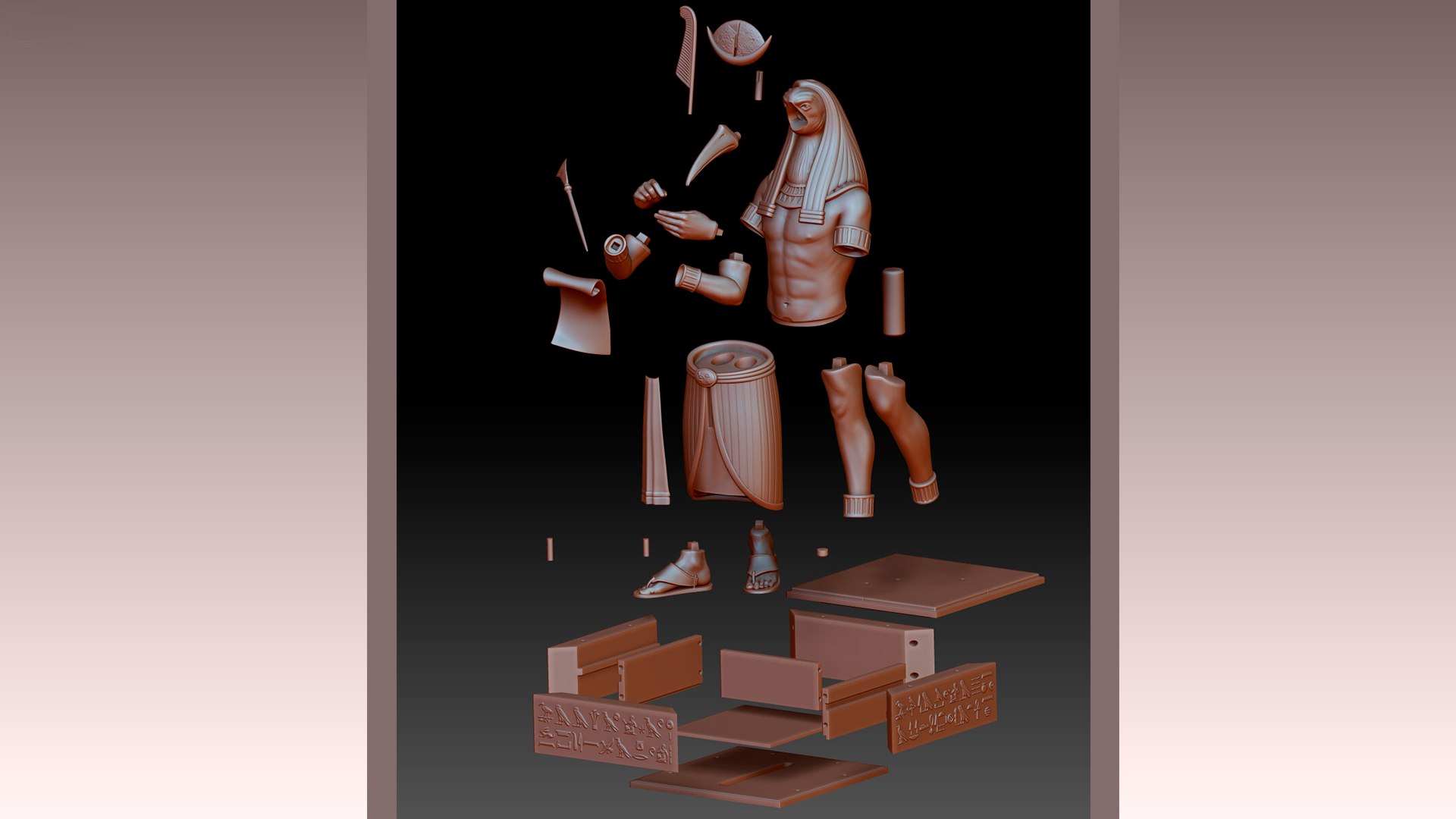 Statue Egyptian Deity Thoth Model - TurboSquid 2111758