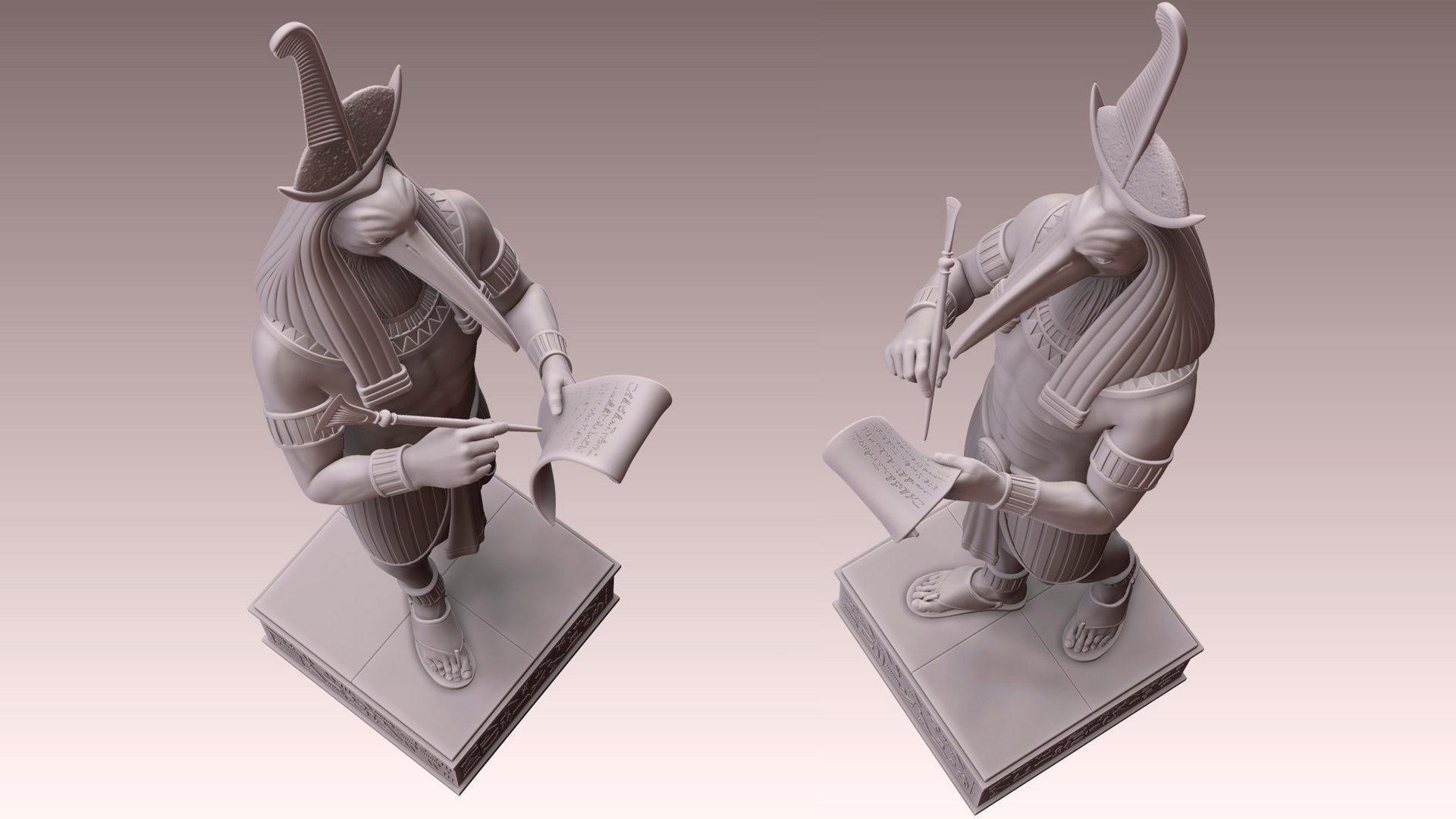 Statue Egyptian Deity Thoth Model - TurboSquid 2111758