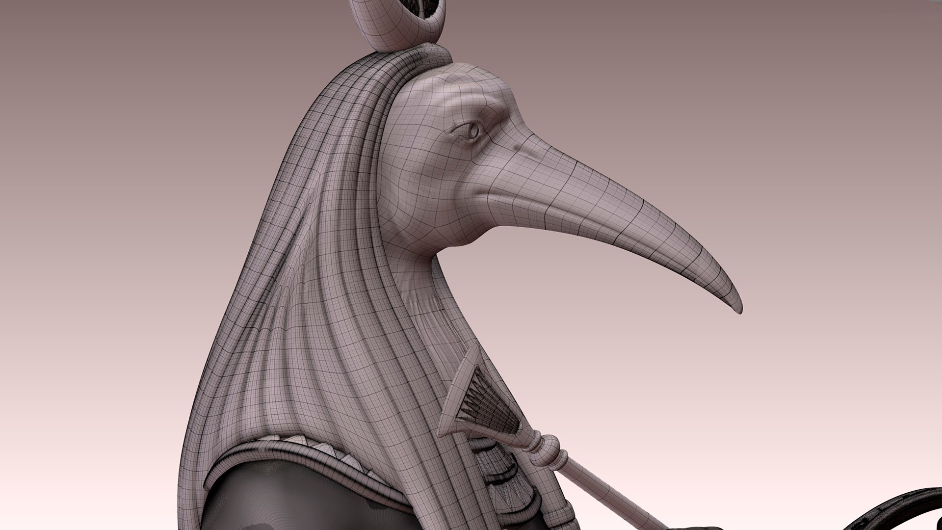 Statue Egyptian Deity Thoth Model - TurboSquid 2111758