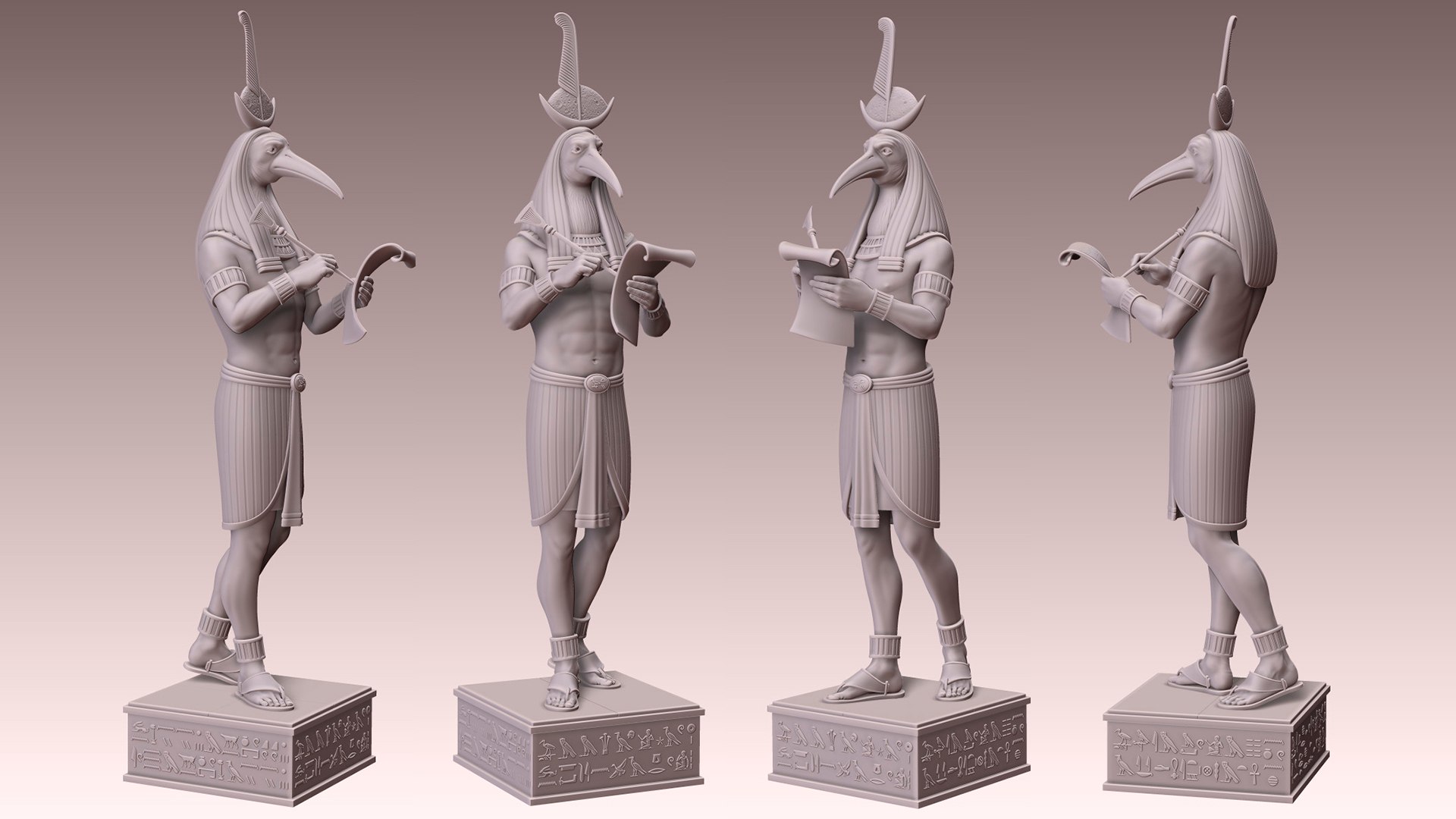 Statue Egyptian Deity Thoth Model - TurboSquid 2111758