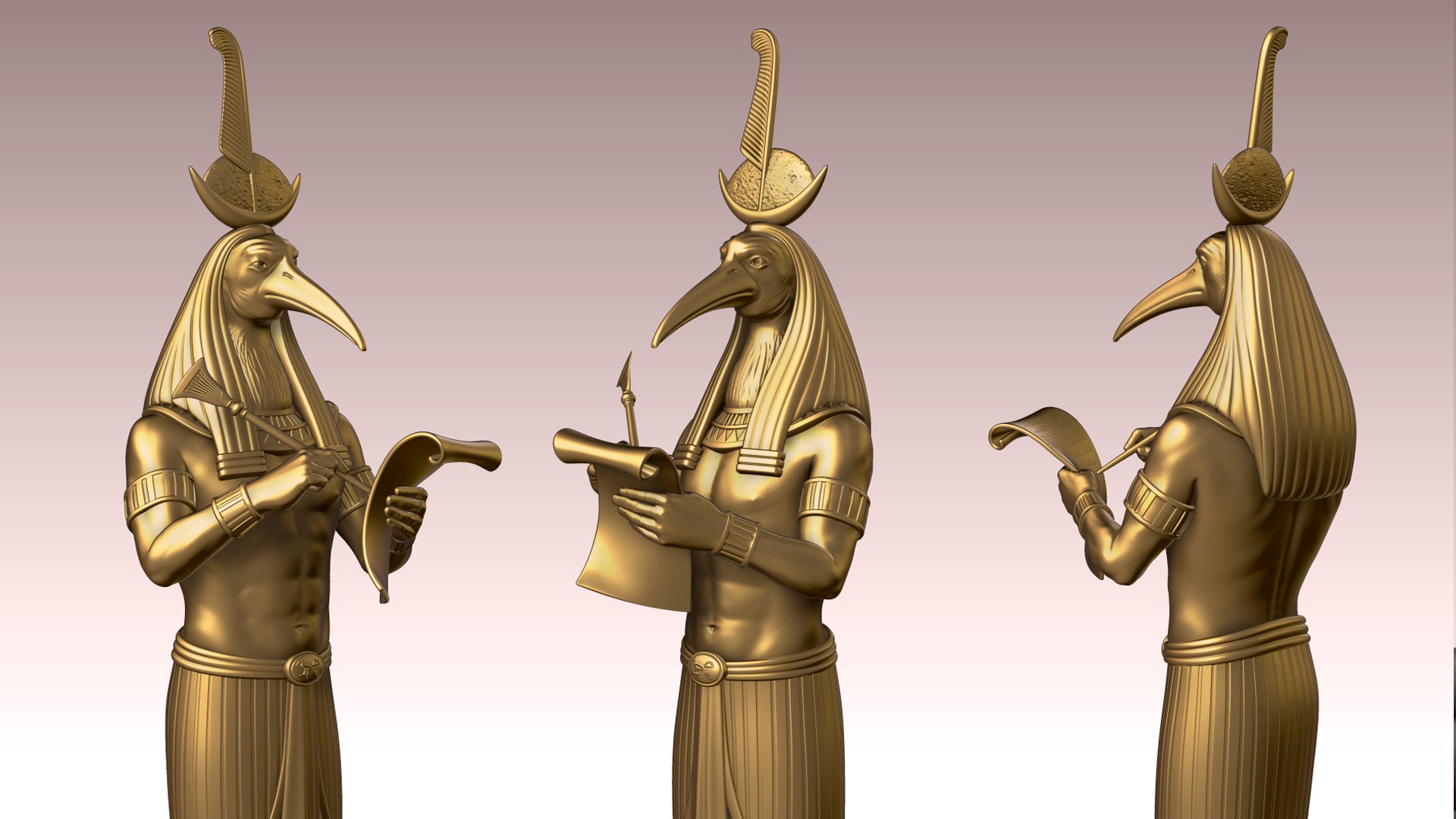 Statue Egyptian Deity Thoth Model - TurboSquid 2111758