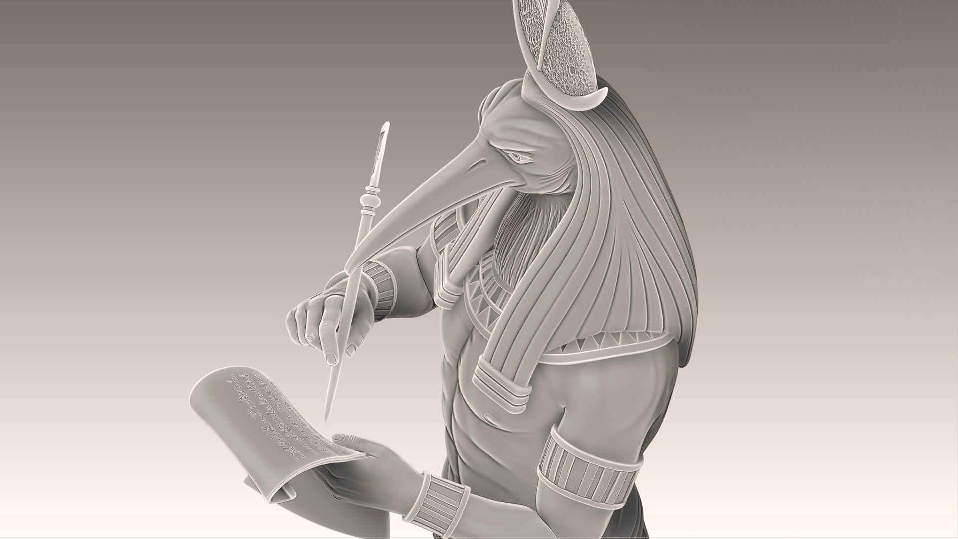 Statue Egyptian Deity Thoth Model - TurboSquid 2111758