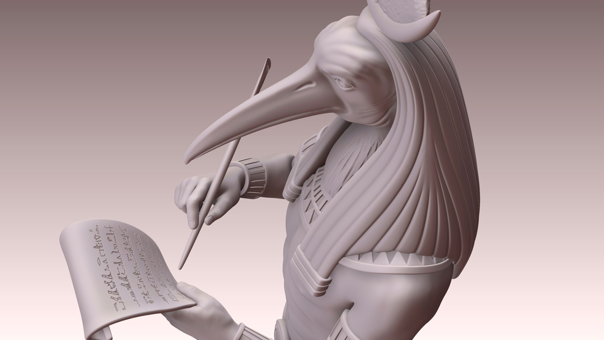 Statue Egyptian Deity Thoth Model - TurboSquid 2111758