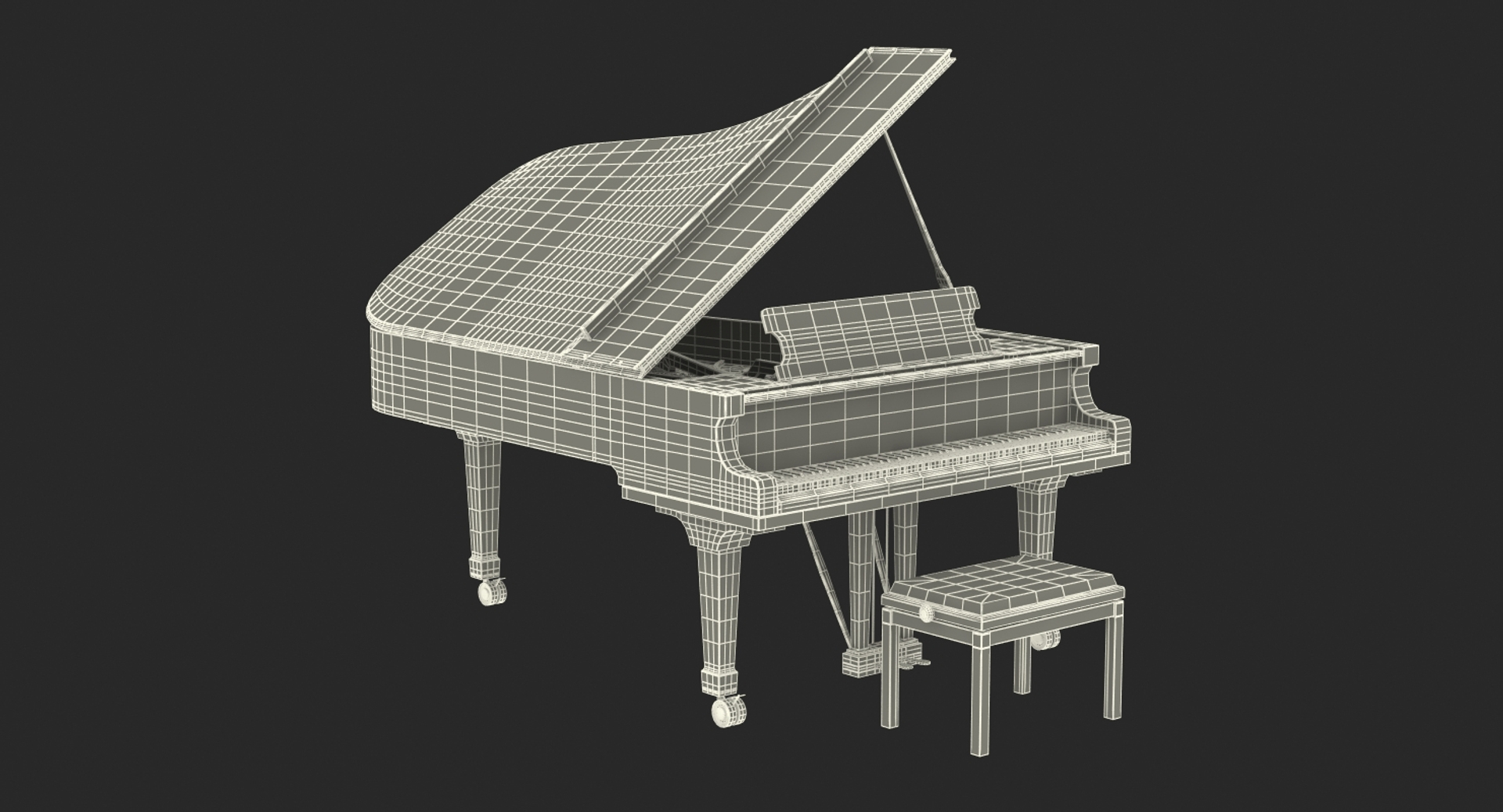 Grand Piano Bench 3D Model - TurboSquid 1215663