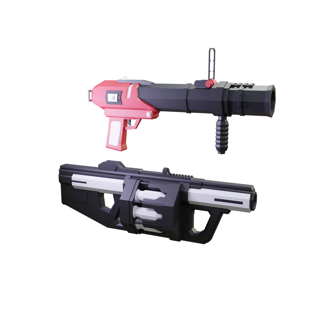 Mecha 3 Gun Low Poly Stylized 3d Model 3D Model - TurboSquid 2413733
