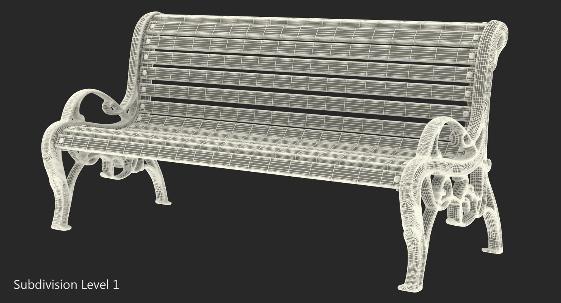 Classic park bench 3D - TurboSquid 1339396