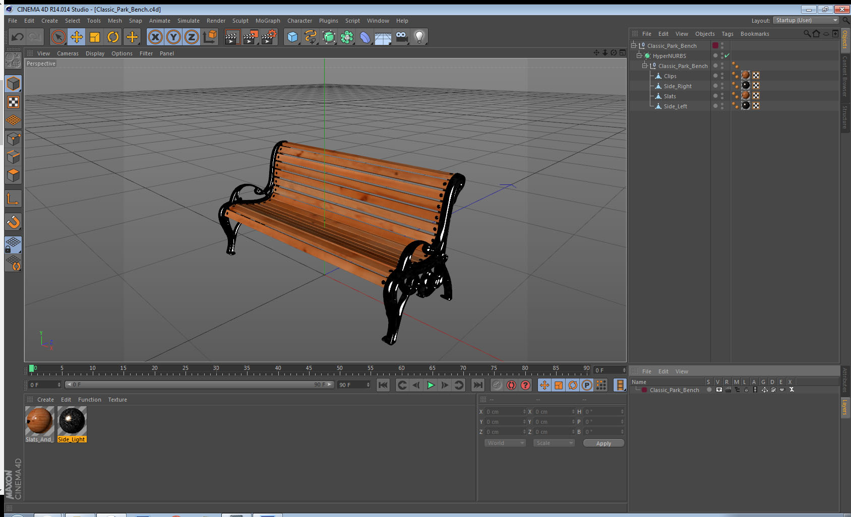 Classic park bench 3D - TurboSquid 1339396