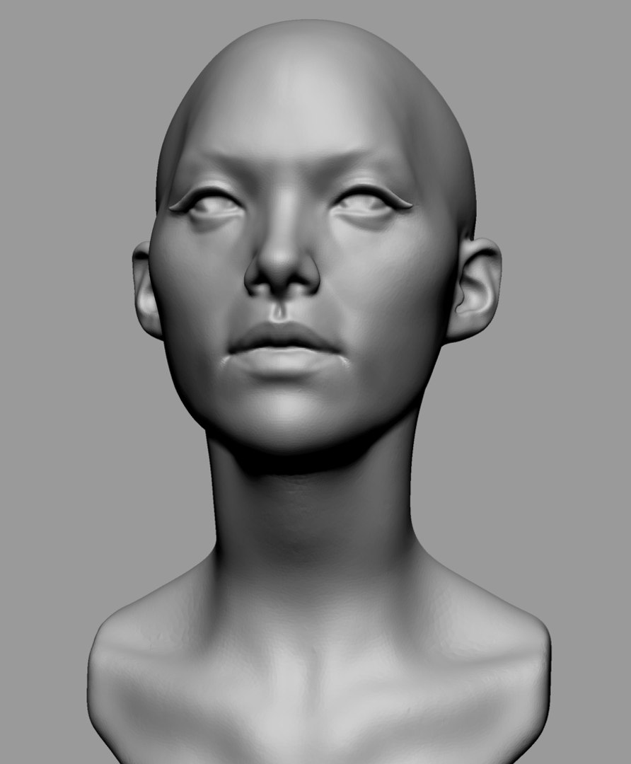 3D Base Female Head Model - TurboSquid 1430546