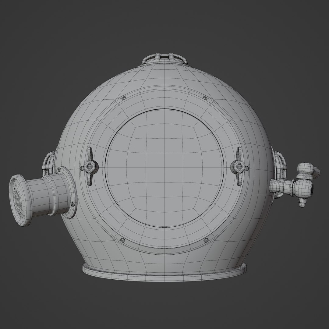 3D Model Antique Scuba Divers Helmet - TurboSquid 2108574