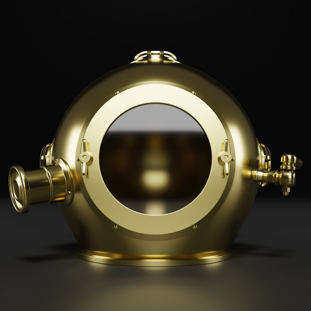 3D Model Antique Scuba Divers Helmet - TurboSquid 2108574