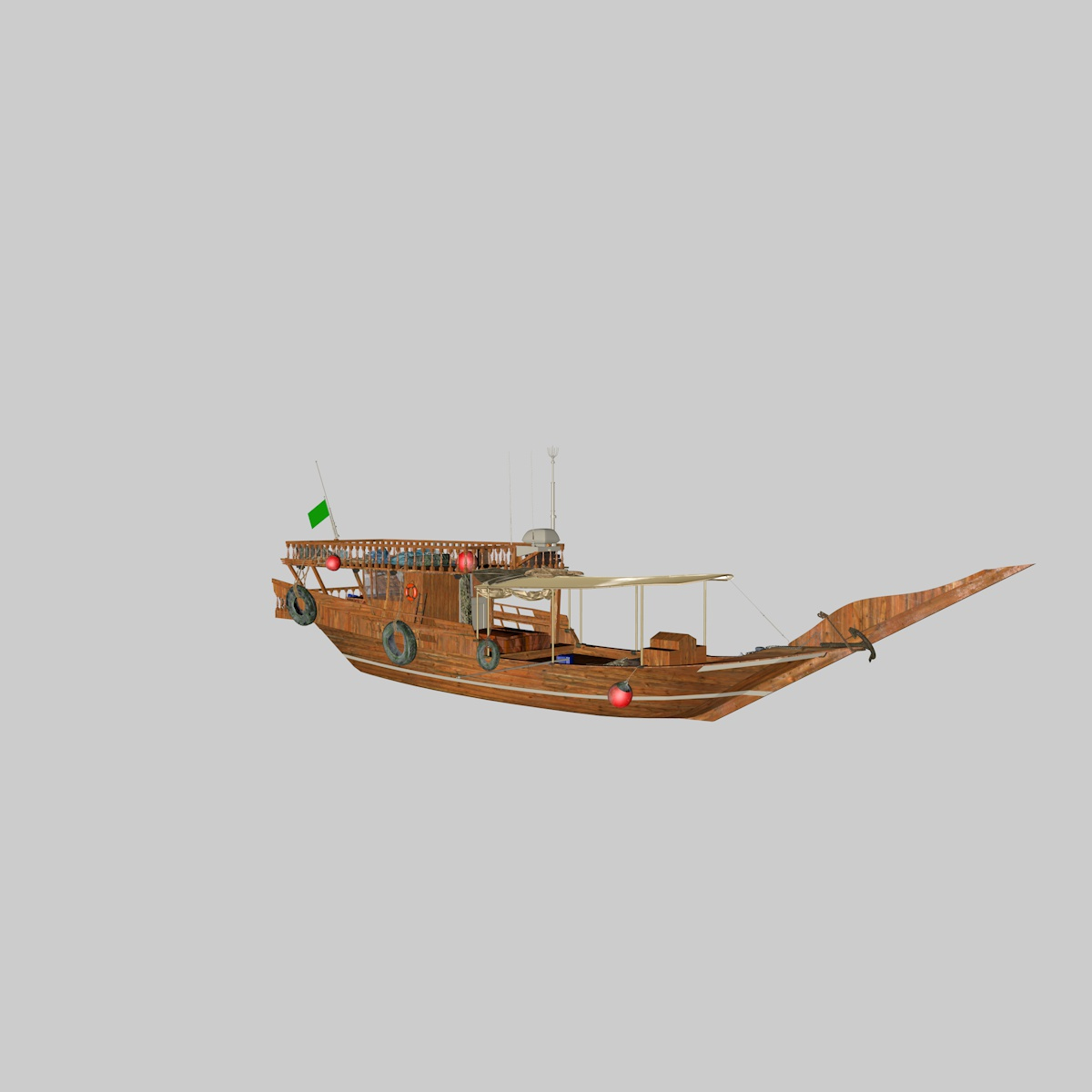 Katar-Boots-traditioneller Dhow und offener Ozean schnell übertragen 3D ...