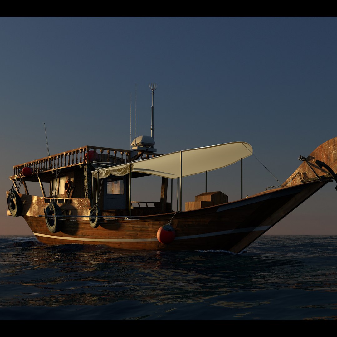 Qatar Boat Dhow Traditional Model - TurboSquid 1317842