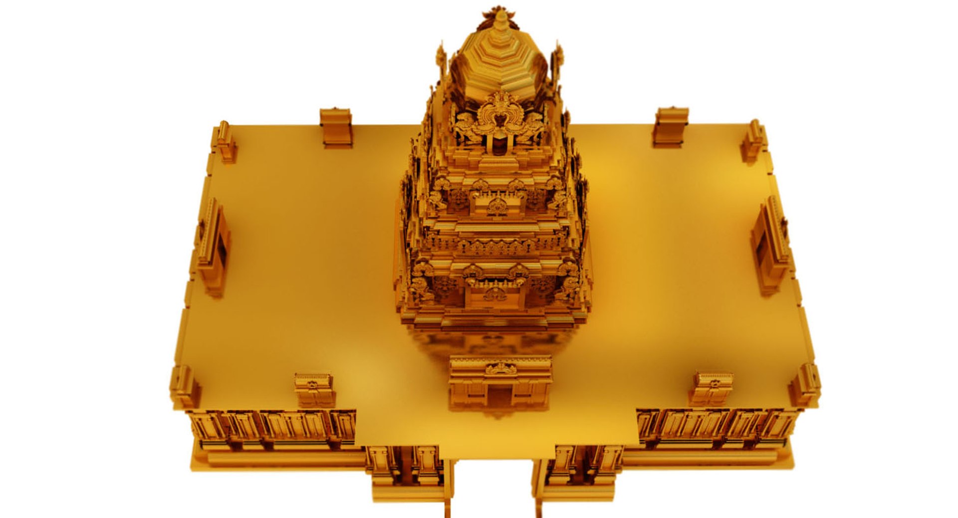 3D Gold Temple Model - TurboSquid 1467546