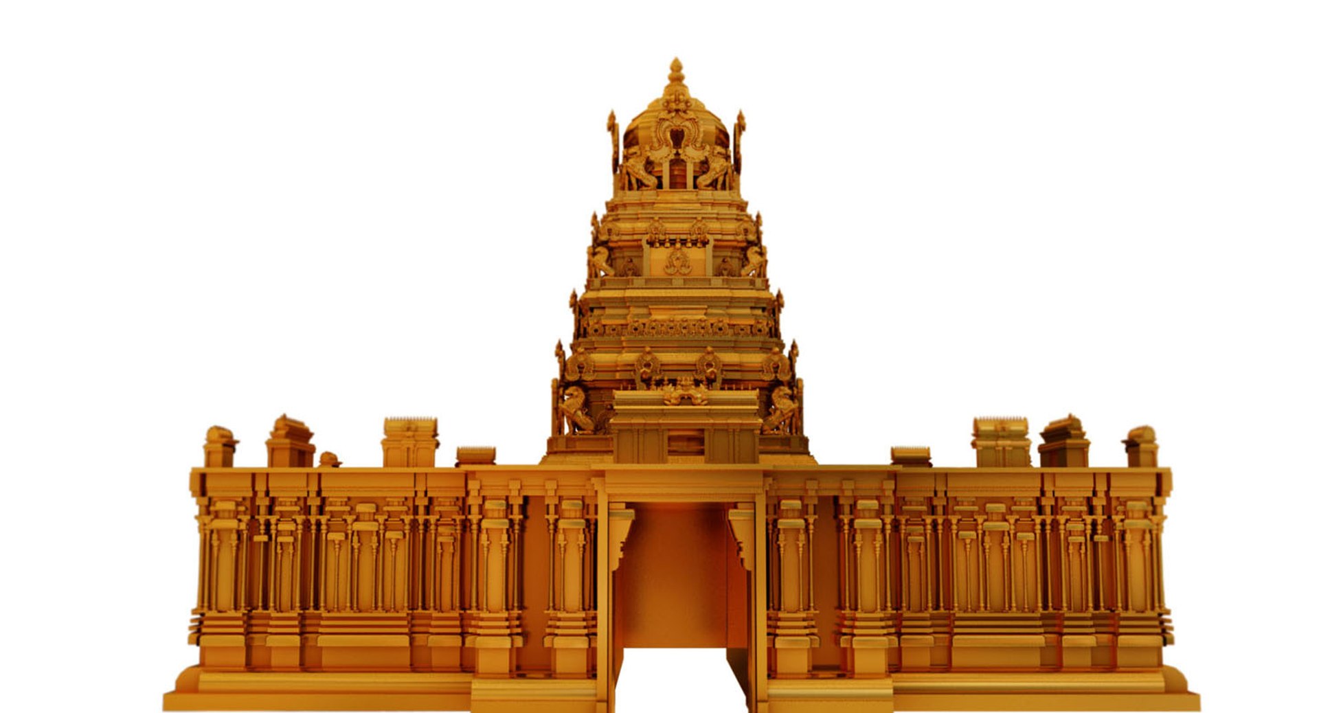 3D Gold Temple Model - TurboSquid 1467546