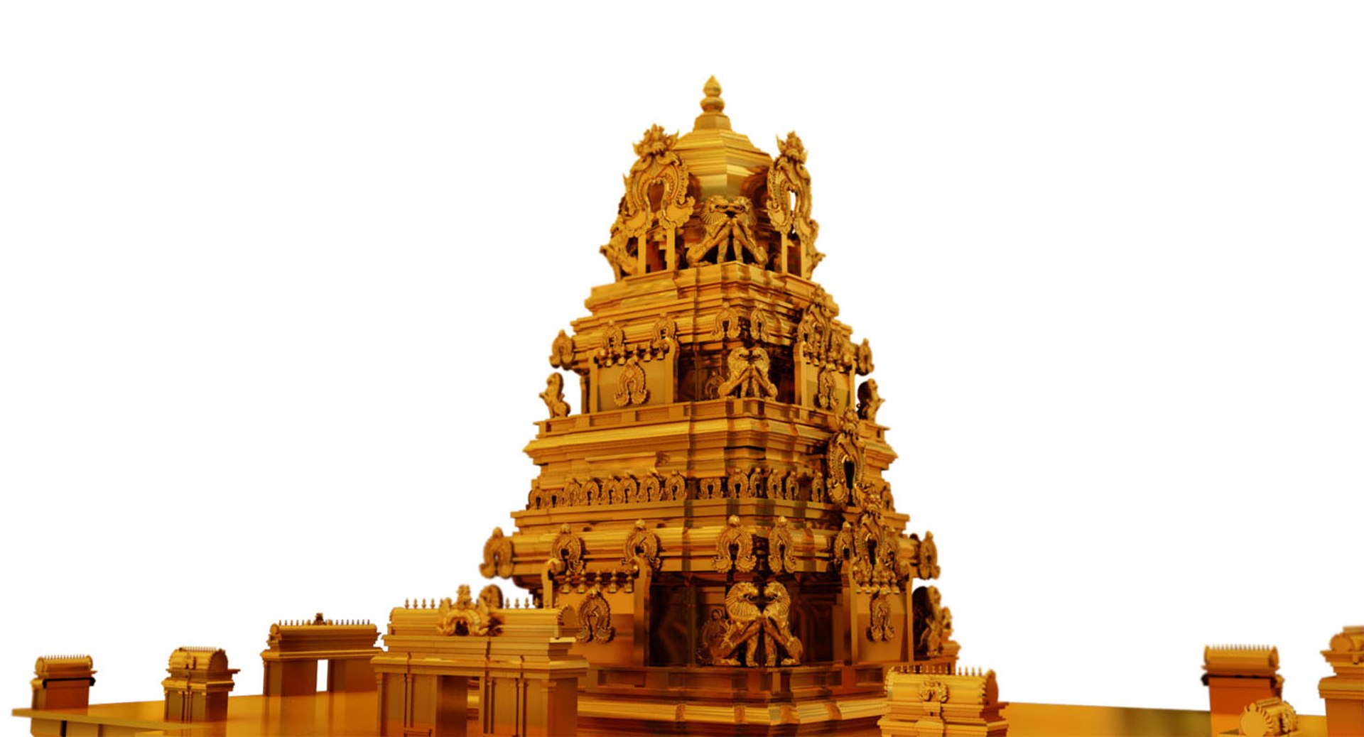 3D Gold Temple Model - TurboSquid 1467546