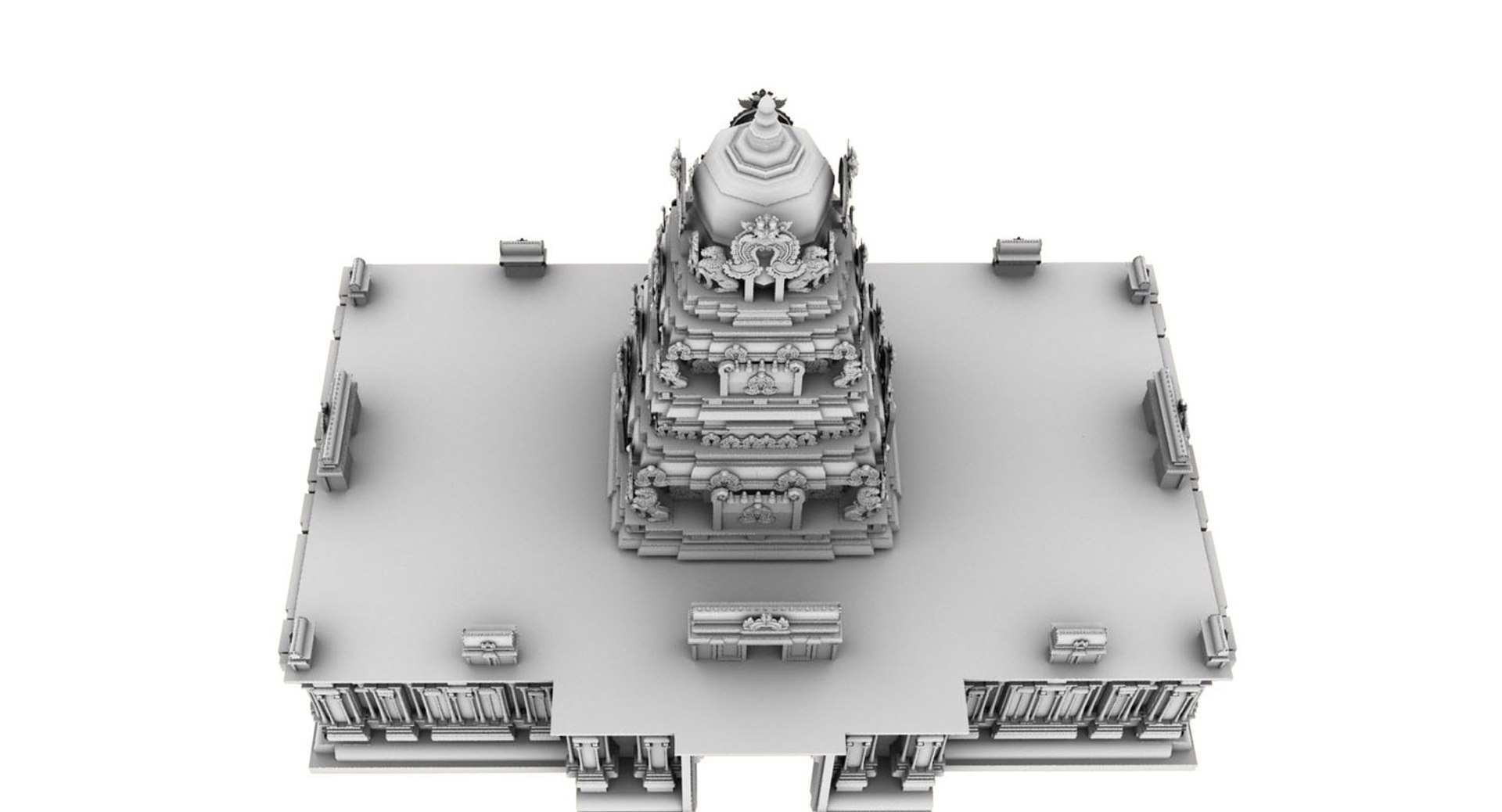 3D Gold Temple Model - TurboSquid 1467546