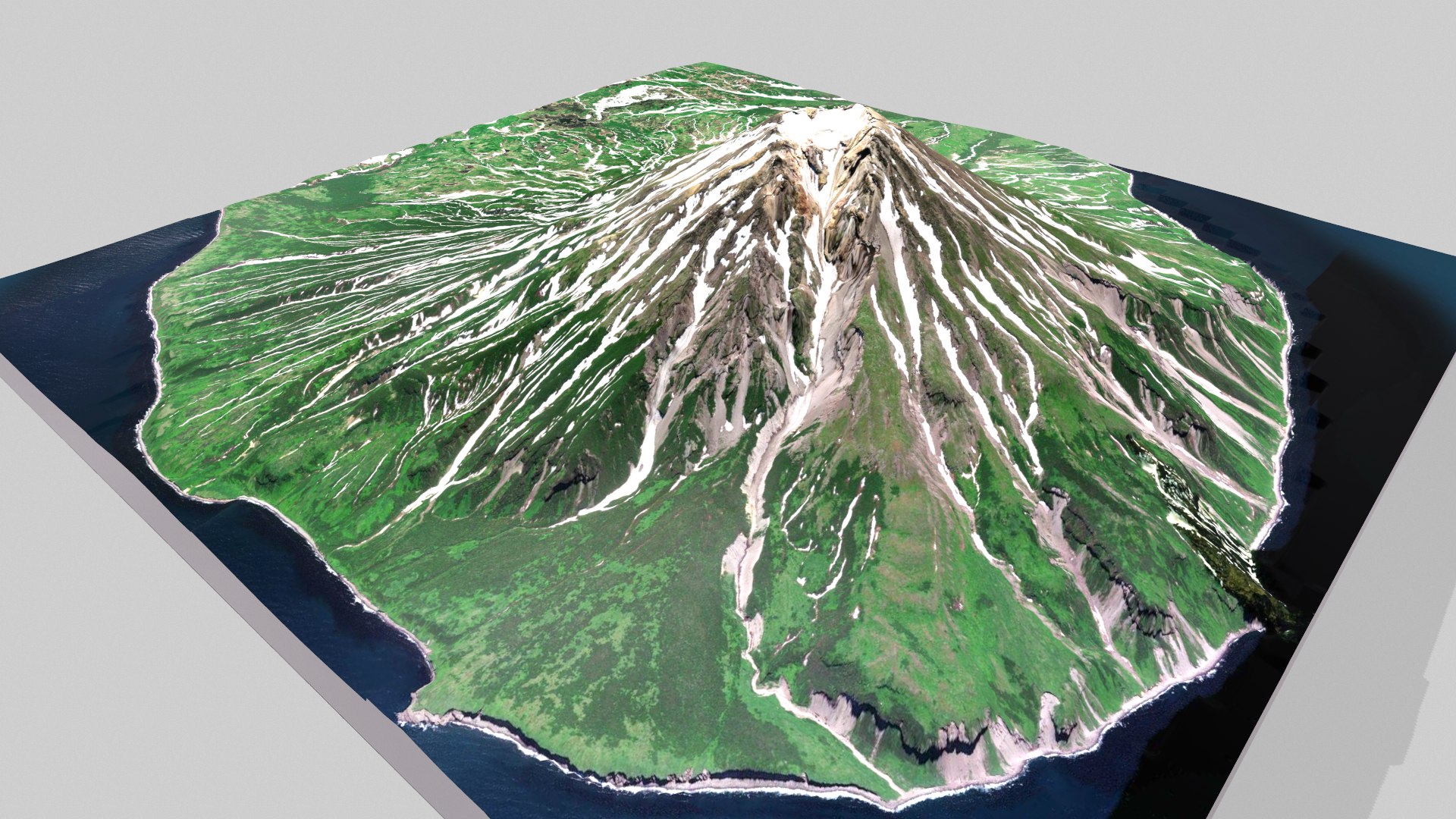 3D Krenitsyn Volcano Greater Kuril Ridge - TurboSquid 2115989