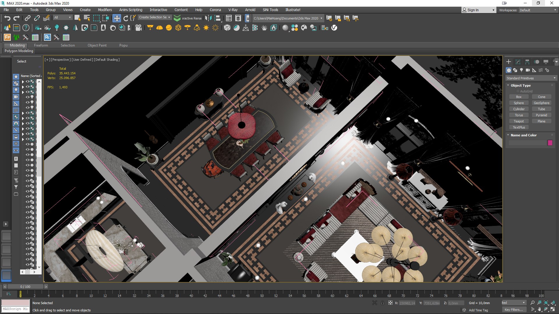 Indochine Interior-Living And Entertaining Spaces-Sneechvn-MAX FBX OBJ Simlab DAE Blender 3D ...