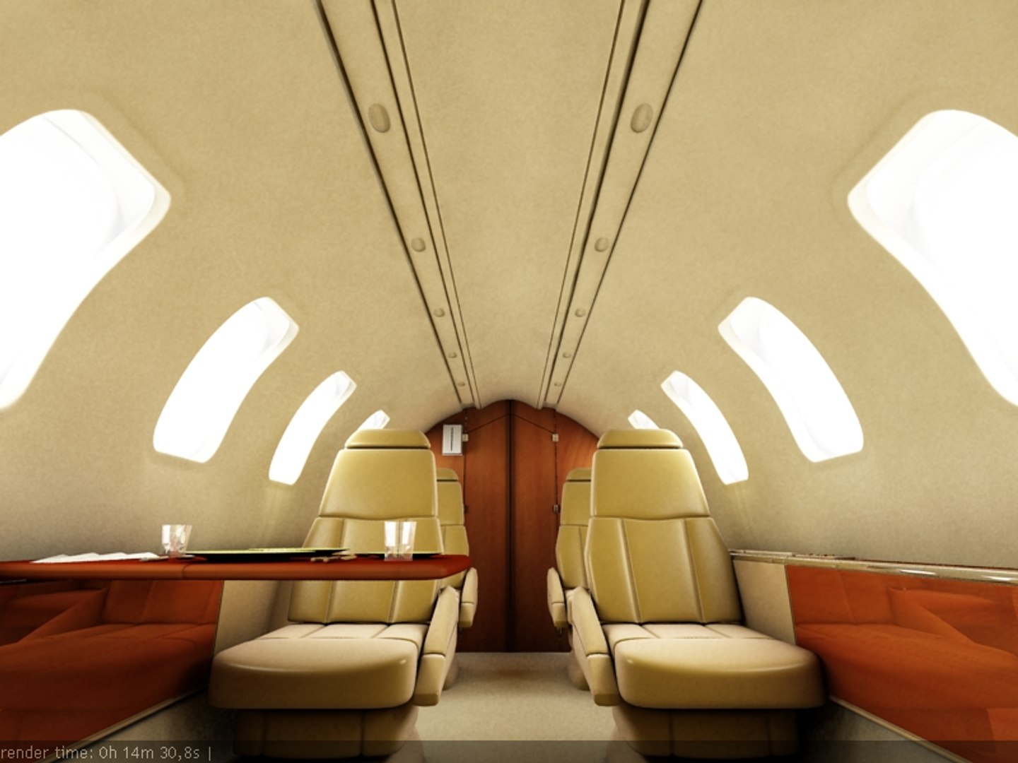 Private Interior Airplane 3d Model