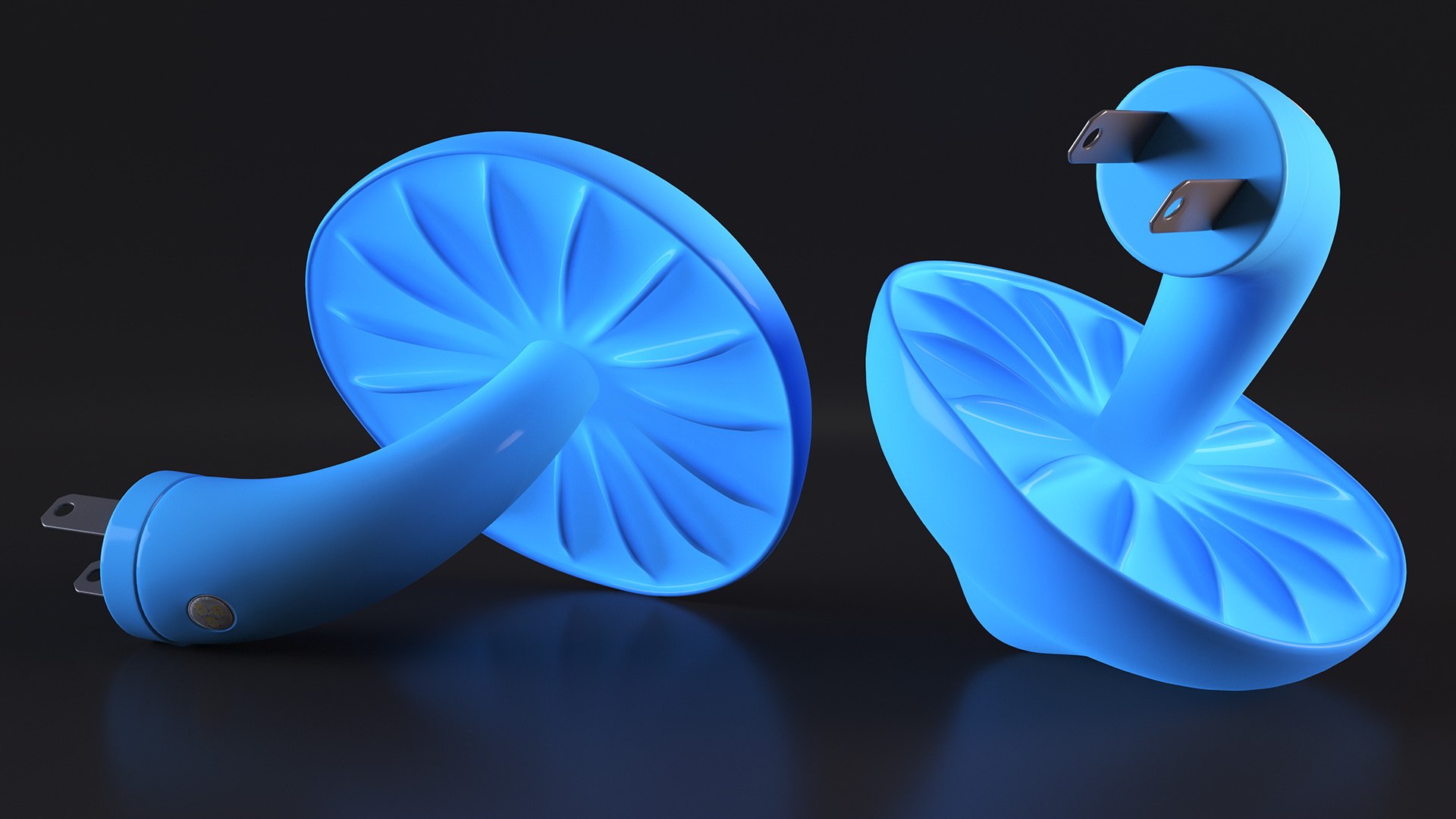 Night Light Plug Mushroom Blue 3D - TurboSquid 2149406