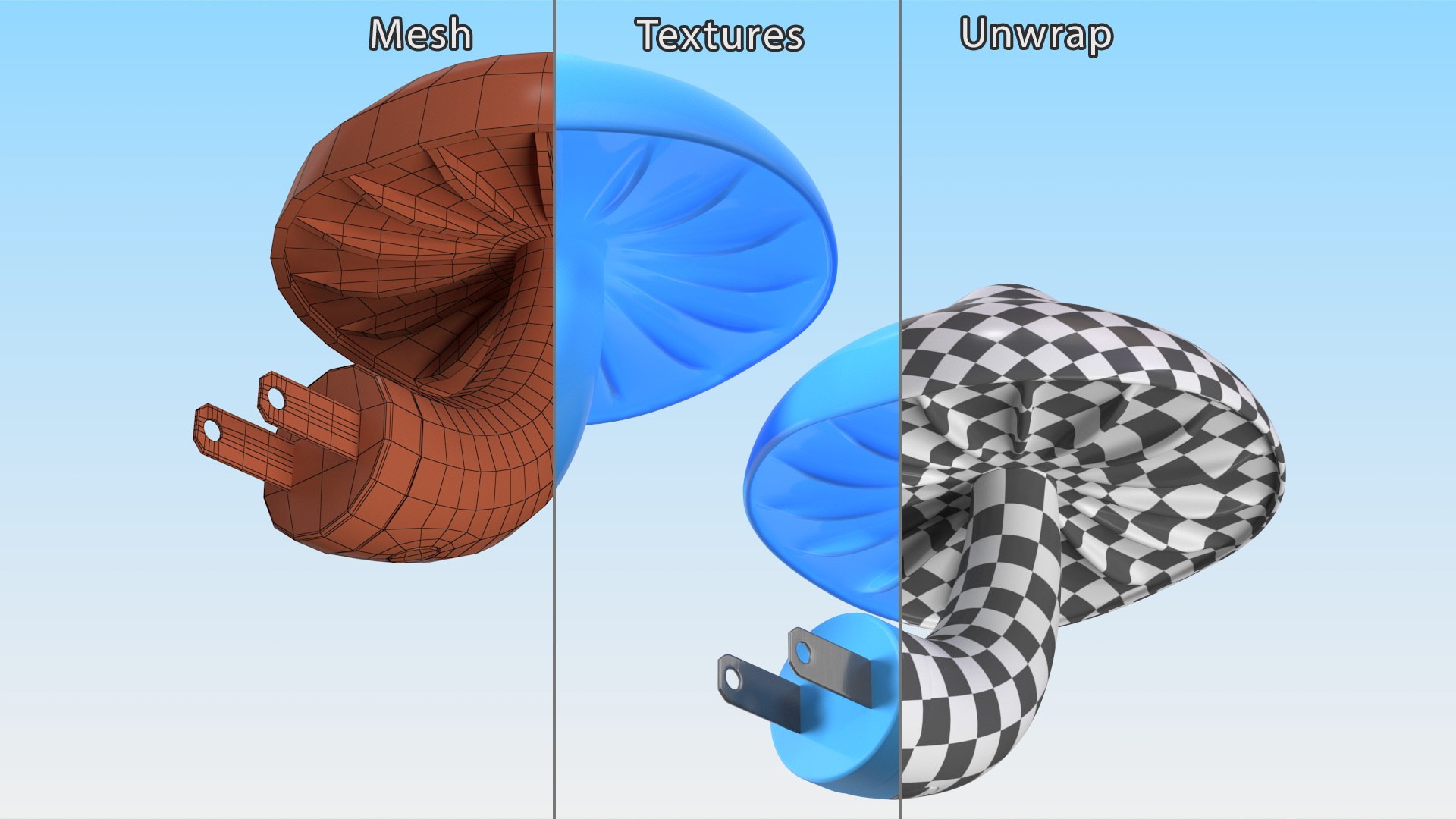 Night Light Plug Mushroom Blue 3D - TurboSquid 2149406