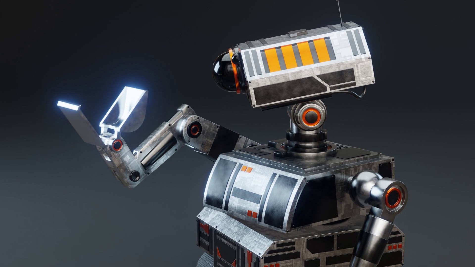 Sci-Fi Construction Robot - Rigged Animated - Blender 3D Model ...