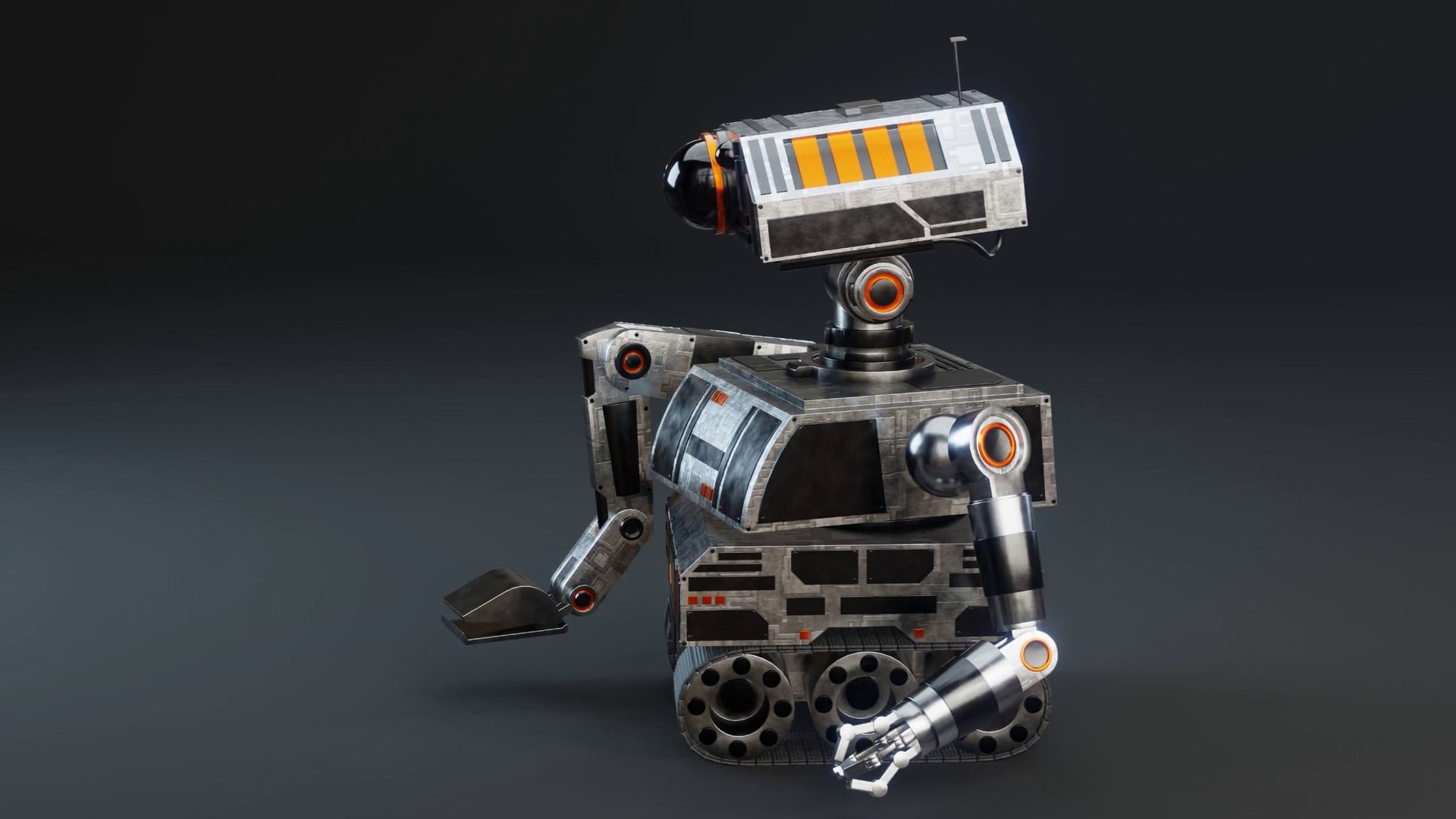 Sci-Fi Construction Robot - Rigged Animated - Blender 3D Model ...