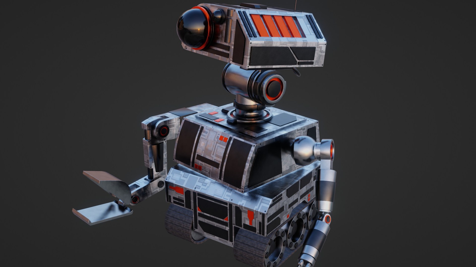 Sci-Fi Construction Robot - Rigged Animated - Blender 3D Model ...
